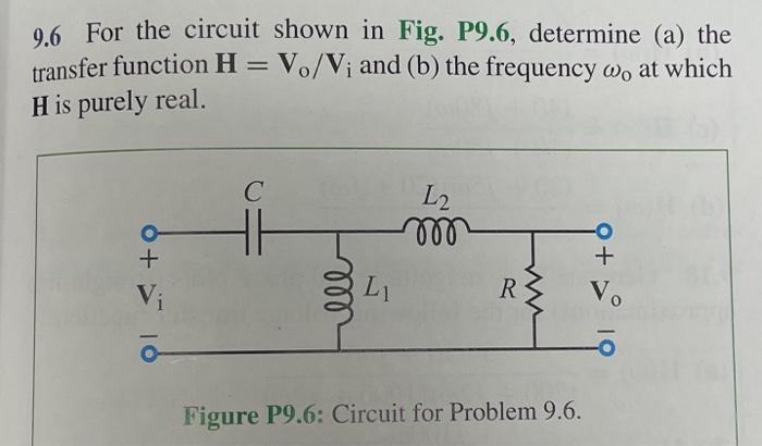 Solved 9.6 For the circuit shown in Fig. P9.6, determine (a) | Chegg.com