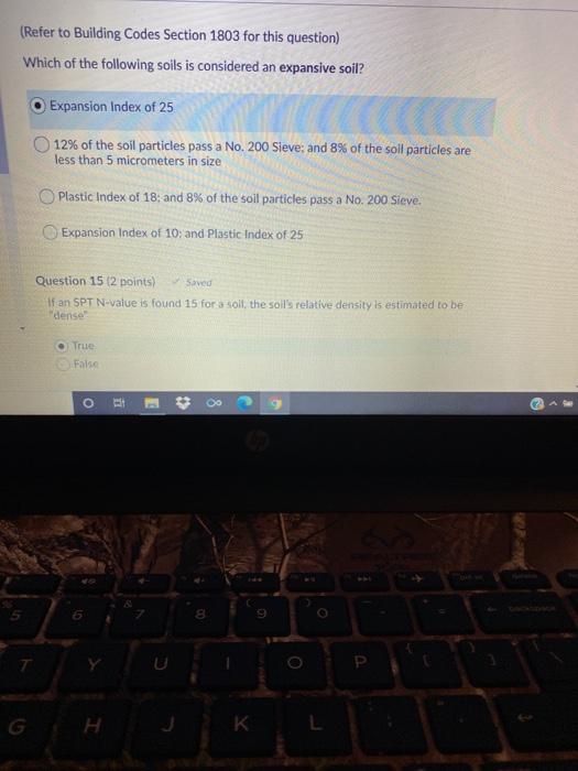 Solved (Refer to Building Codes Section 1803 for this | Chegg.com