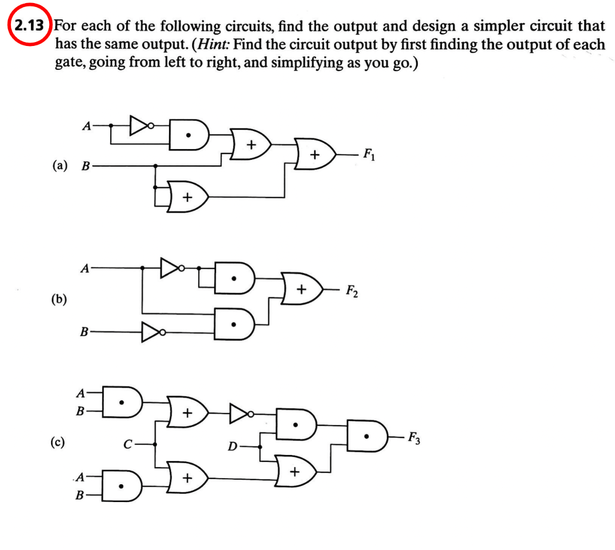 Solved 2.13 ﻿For each of the following circuits, find the | Chegg.com