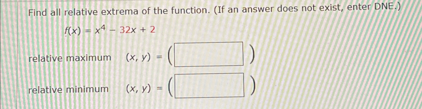 Solved Find all relative extrema of the function. (If an | Chegg.com