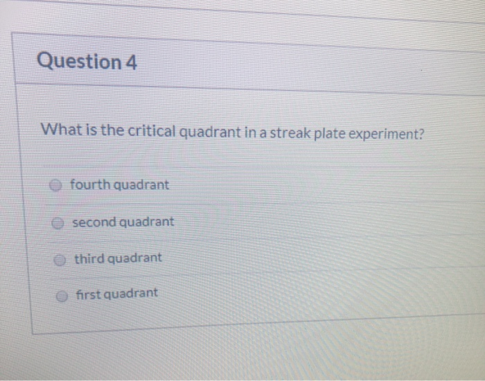 Solved Question 4 What is the critical quadrant in a streak | Chegg.com