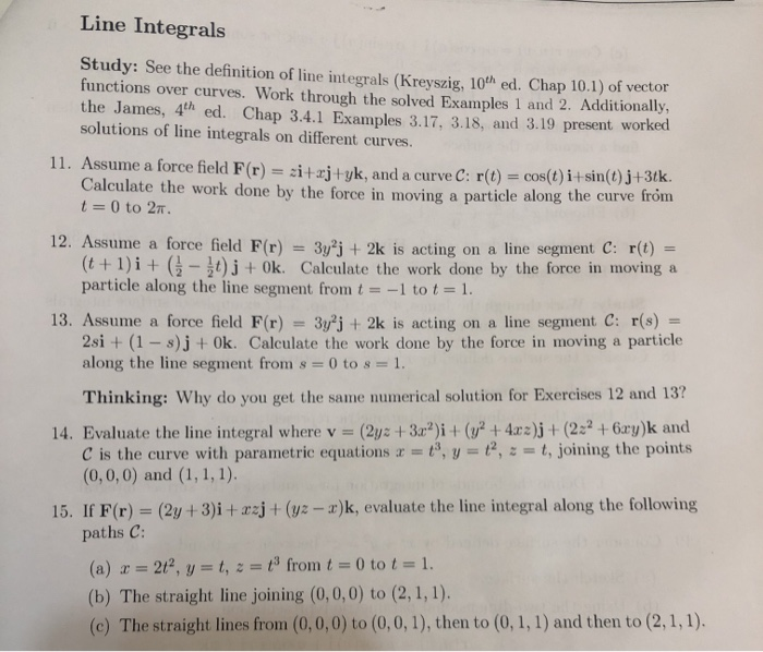 Solved Line Integrals Study: See the definition of line | Chegg.com