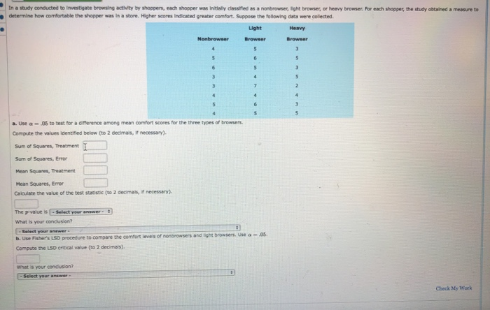 Solved In a study conducted to investigate browsing activity | Chegg.com