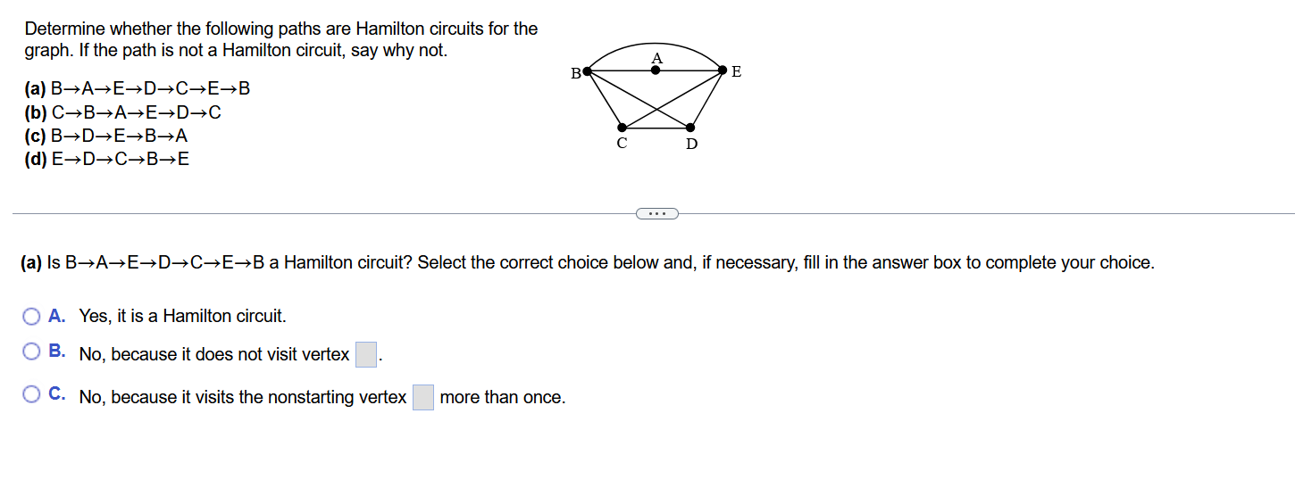 Solved Determine whether the following paths are Hamilton | Chegg.com