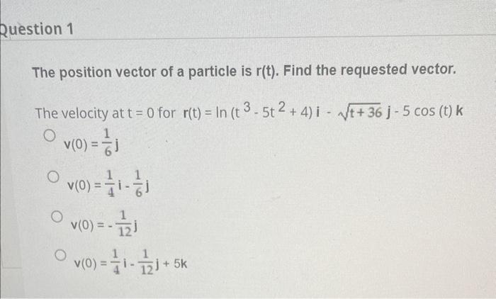 Solved The position vector of a particle is r(t). Find the | Chegg.com