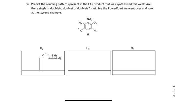 Solved 3) Predict the coupling patterns present in the EAS | Chegg.com