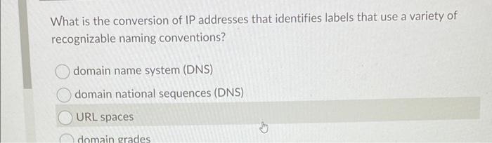 Solved What is the conversion of IP addresses that | Chegg.com
