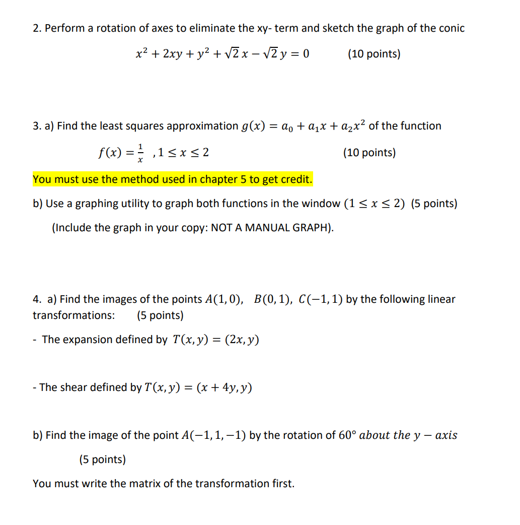 Solved Perform a rotation of axes to eliminate the xy - | Chegg.com