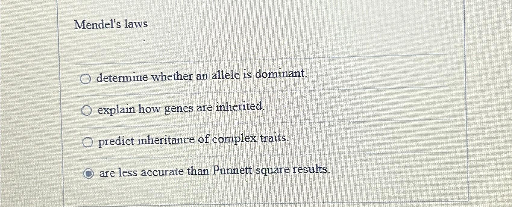 Solved Mendel's laws | Chegg.com