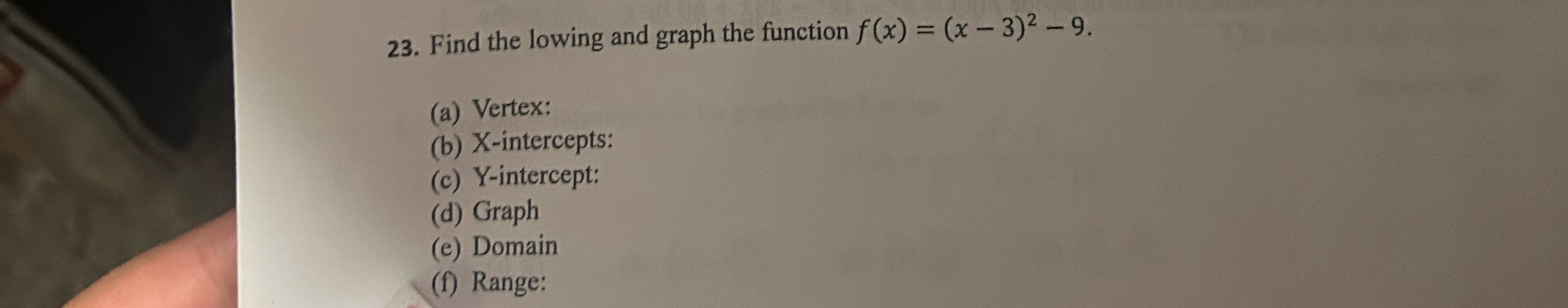 Solved Find the lowing and graph the function | Chegg.com