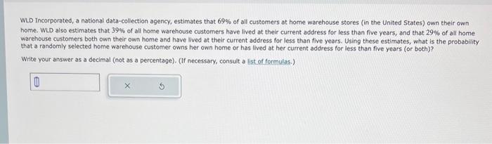 Solved WLD Incorporated, a national data-collection agency, | Chegg.com