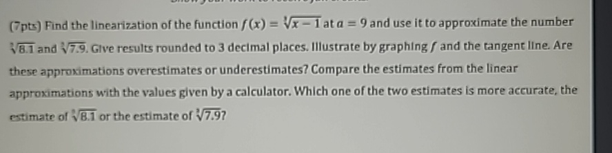 Solved Find the linearization of the function f(x)=x-13 ﻿at | Chegg.com