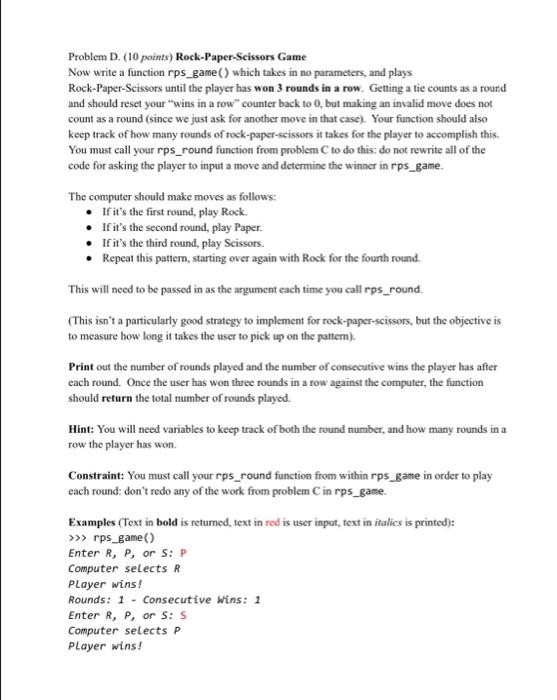 Solved Python. also you need to call back from problem C. | Chegg.com