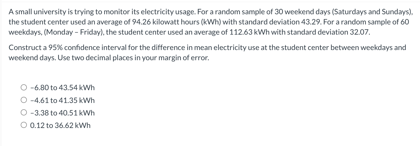 Solved A small university is trying to monitor its | Chegg.com