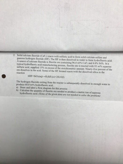 Solved 2. Solid calcium fluoride (CaF2) reacts with sulfuric | Chegg.com