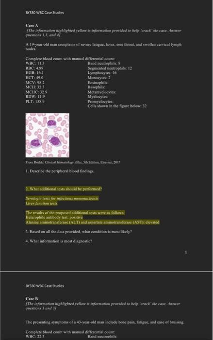 Solved BY330 WBC Case Studies Case A [The information | Chegg.com