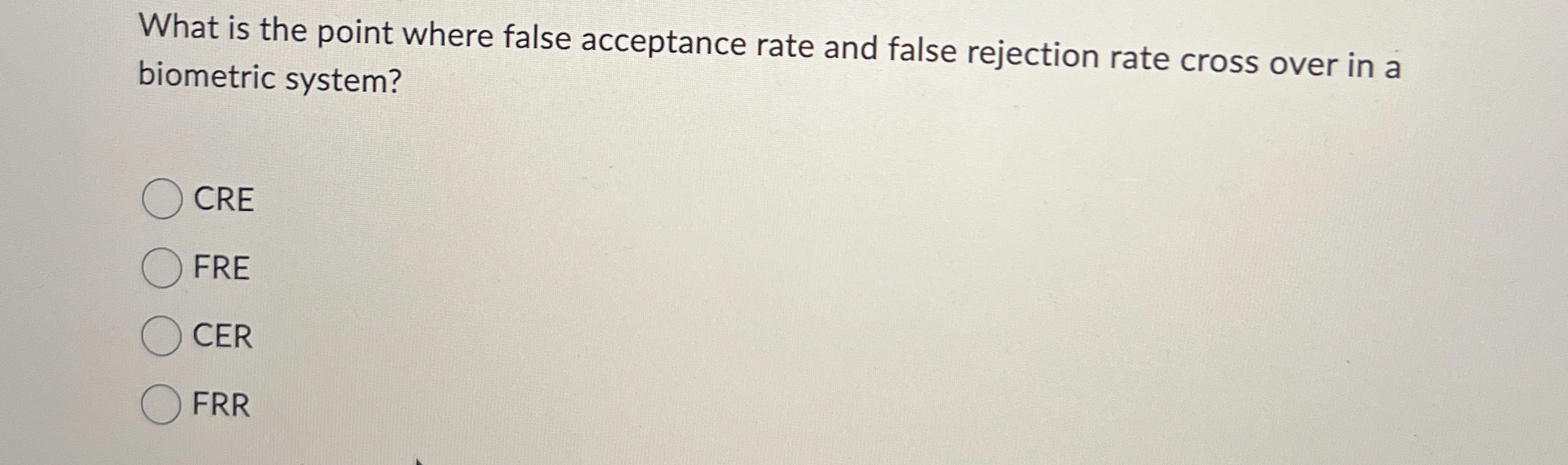 Solved What is the point where false acceptance rate and | Chegg.com
