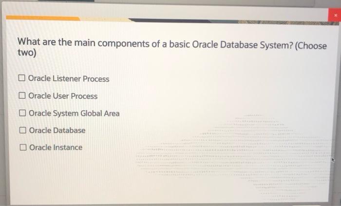 Solved What Are The Main Components Of A Basic Oracle 2564