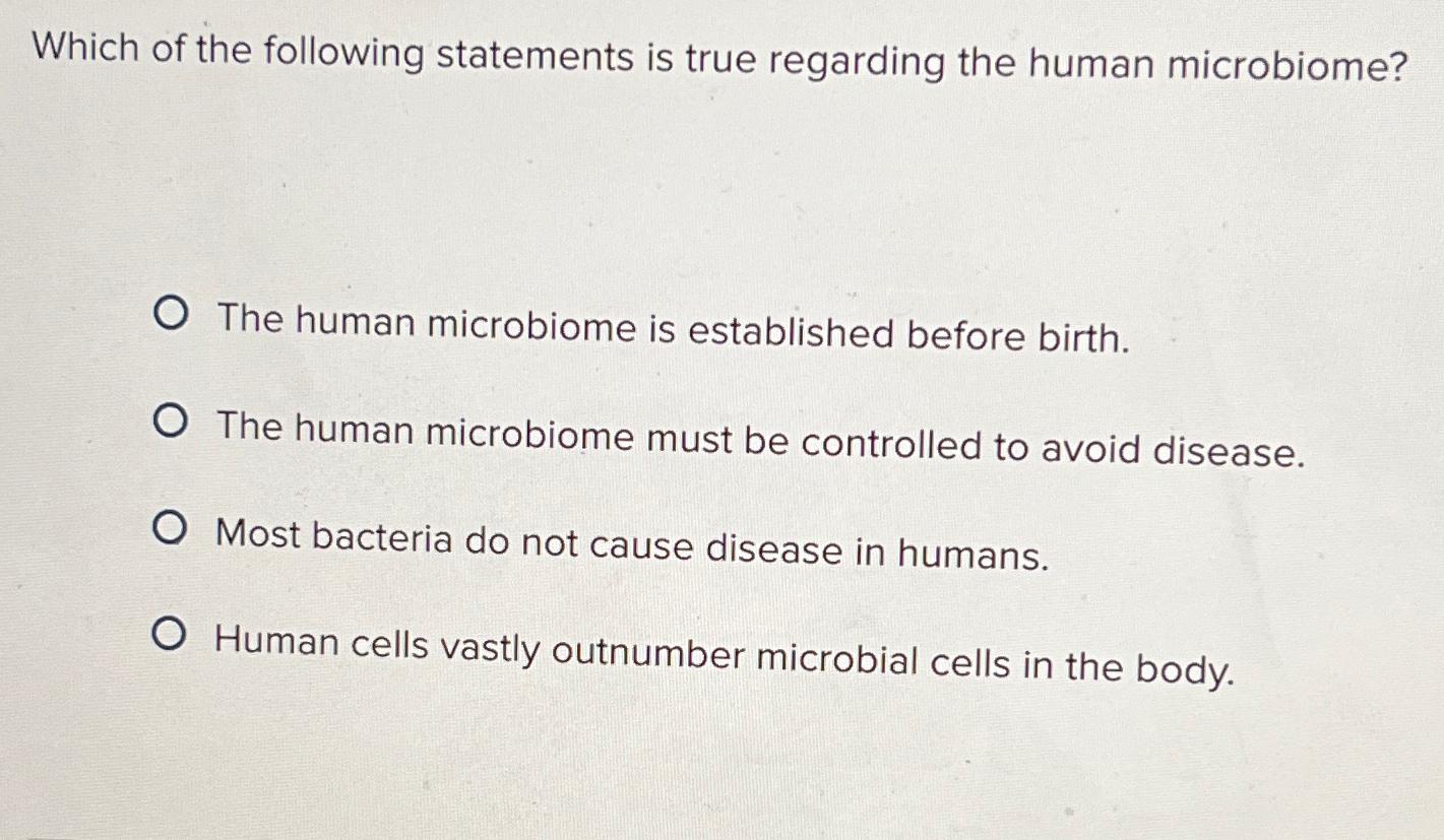 Solved Which of the following statements is true regarding | Chegg.com