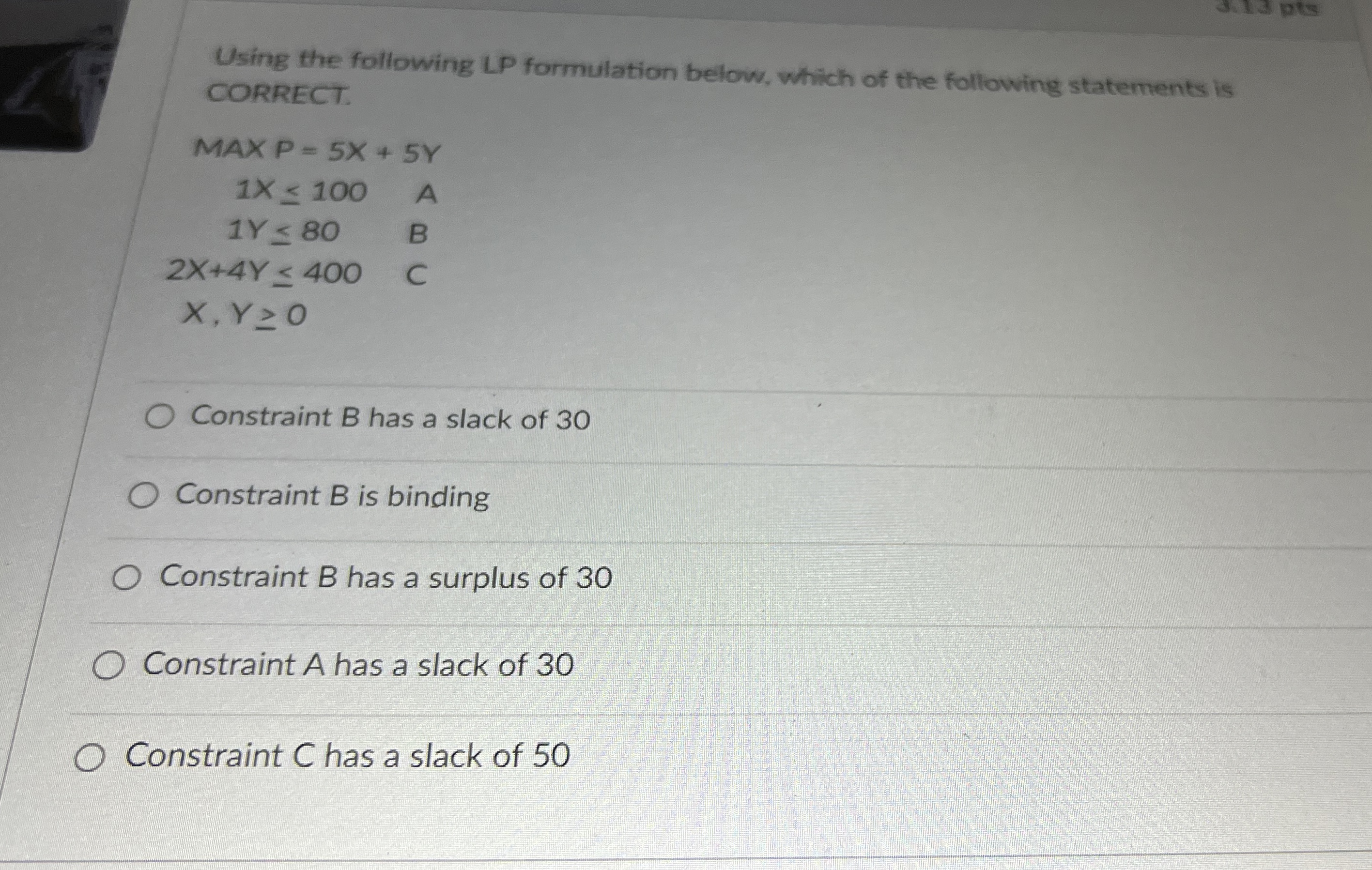 Solved 3 ﻿pesUsing the following LP formulation below, which | Chegg.com