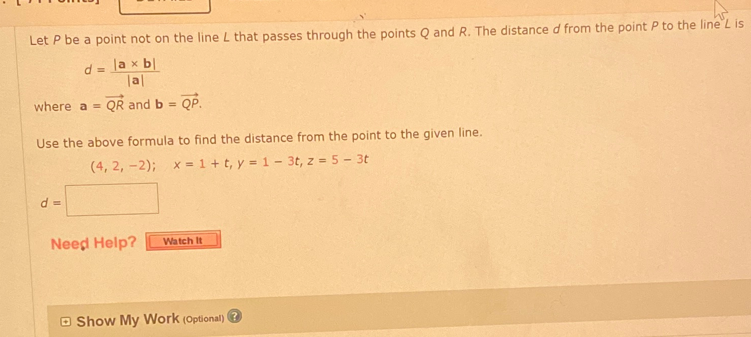 Solved Let P ﻿be a point not on the line L ﻿that passes | Chegg.com