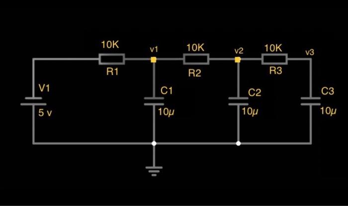 Solved -find the diffrentual equation for V1, and V2, and V3 | Chegg.com