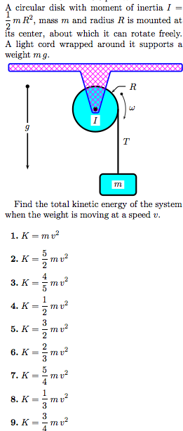 Solved A circular disk with moment of inertia I = 1/2 mR2, | Chegg.com