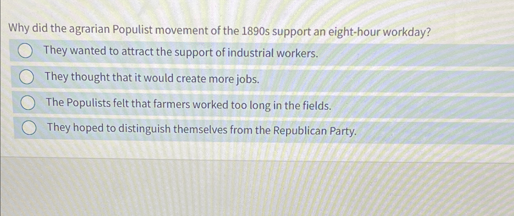 Solved Why did the agrarian Populist movement of the 1890 ﻿s | Chegg.com