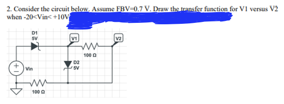 Solved Consider the circuit below. Assume FBV=0.7V. ﻿Draw | Chegg.com