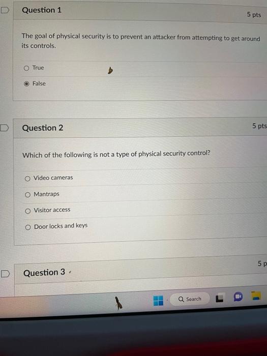 Solved The goal of physical security is to prevent an | Chegg.com