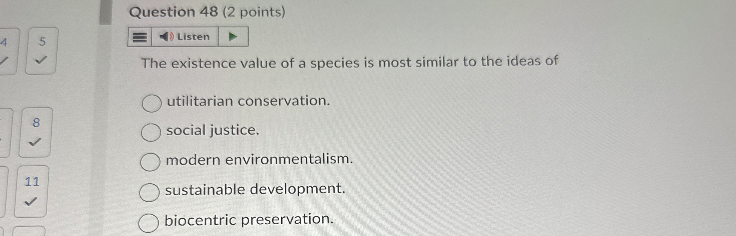 Solved Question 48 (2 ﻿points)The existence value of a | Chegg.com
