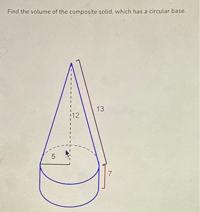 Solved Find the volume of the composite solid, which has a | Chegg.com