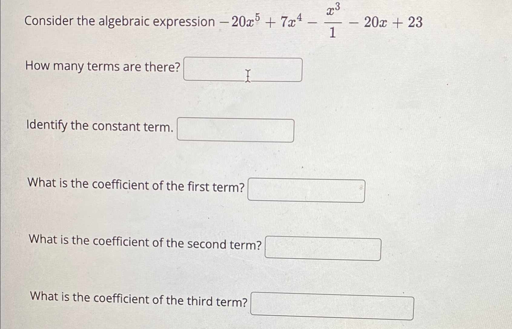 Solved Consider the algebraic expression | Chegg.com