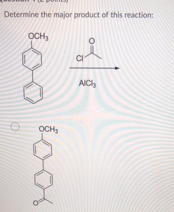 Solved Determine the major product of this reaction: OCH3 CI | Chegg.com