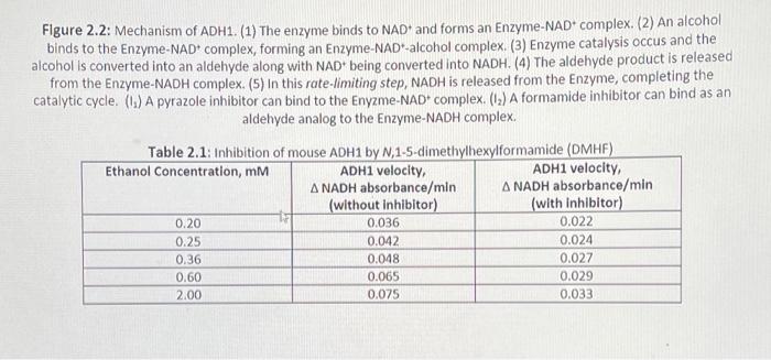 Solved Flgure 2.2: Mechanism of ADH1. (1) The enzyme binds | Chegg.com