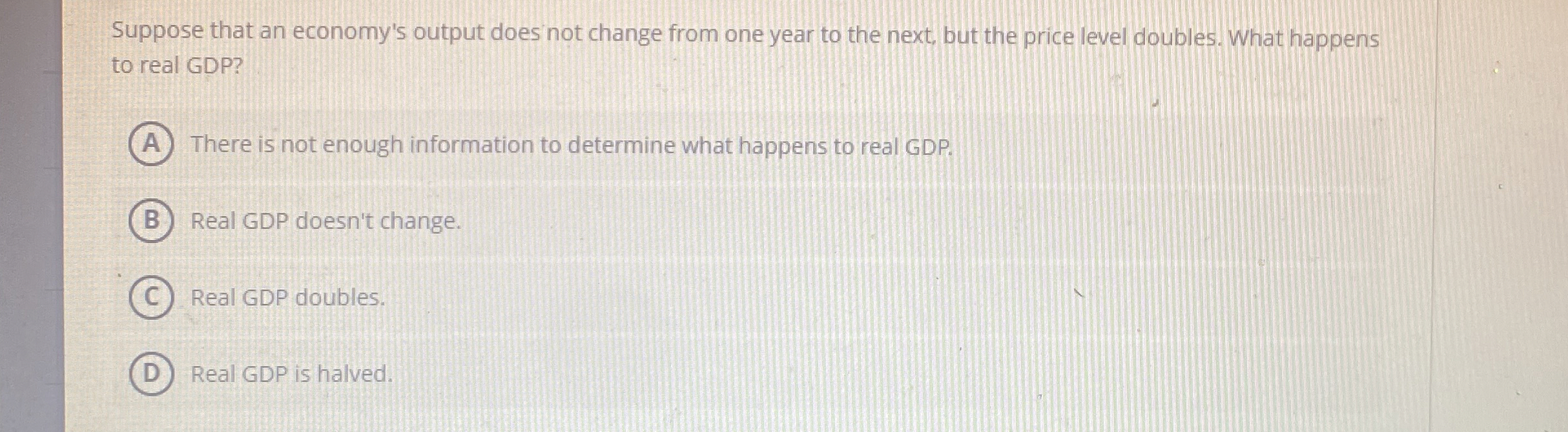 Solved Suppose that an economy's output does not change from | Chegg.com
