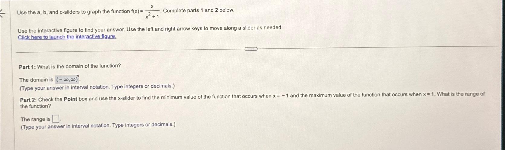 Solved Use the a,b, ﻿and c-sliders to graph the function | Chegg.com