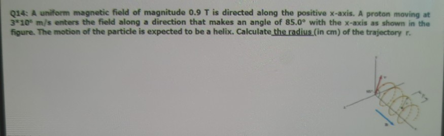 Solved Q14: A uniform magnetic field of magnitude 0.9 T is | Chegg.com