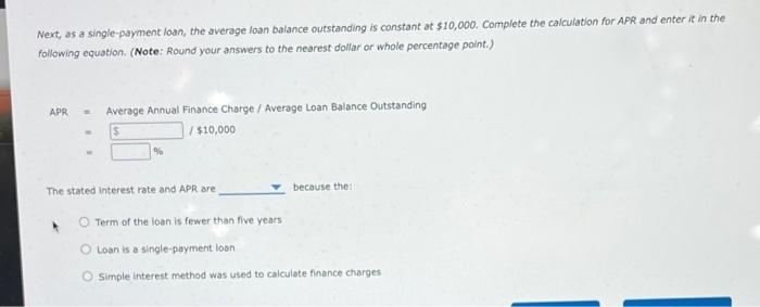 Solved 6. Calculating simple interest and APR on a | Chegg.com