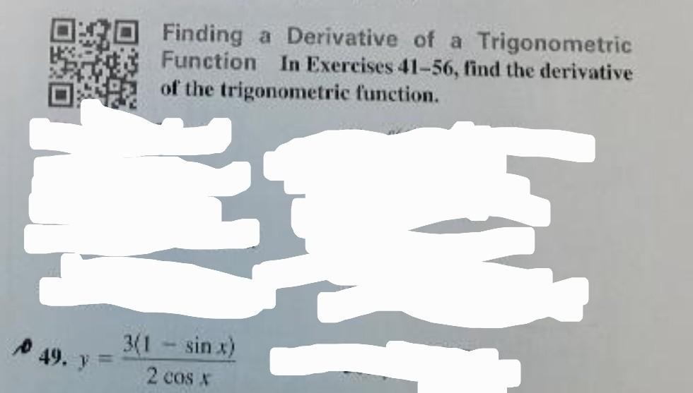 Solved Finding A Derivative Of A Trigonometric Function In Chegg