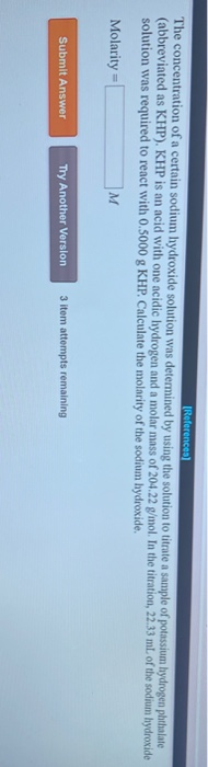 Solved [References The concentration of a certain sodium | Chegg.com