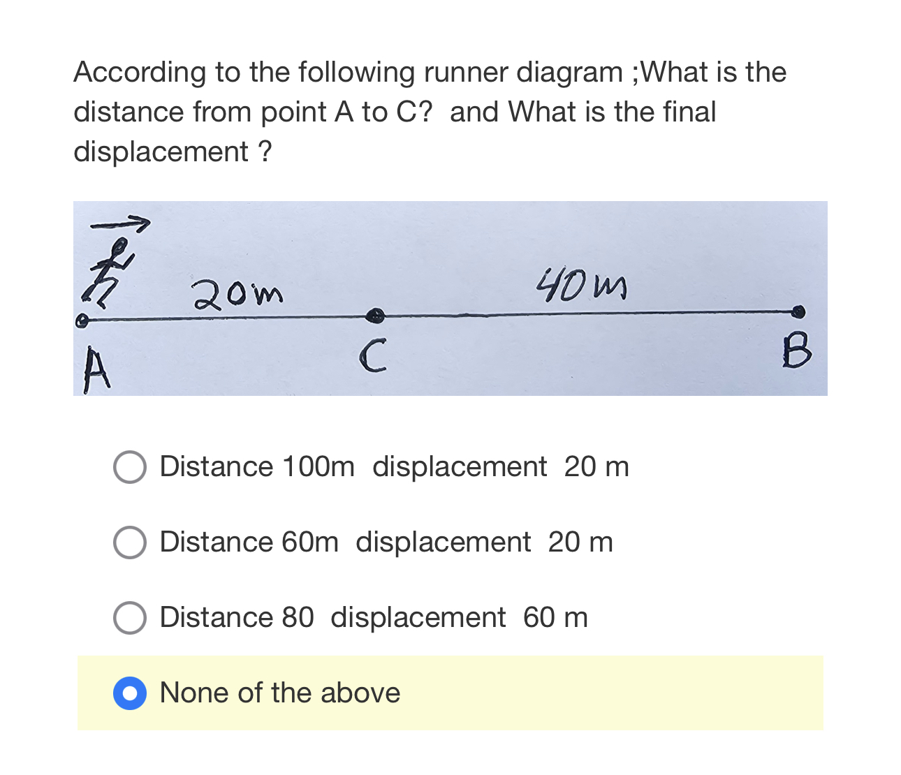 Solved ANSWER FAST!!!According to the following runner | Chegg.com
