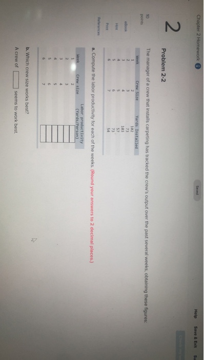 Solved Chapter 2 Homework Help Save & Exit Su Problem 2-2 | Chegg.com