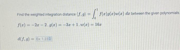 Solved Find the weighted integration distance (8,9) = 5" | Chegg.com