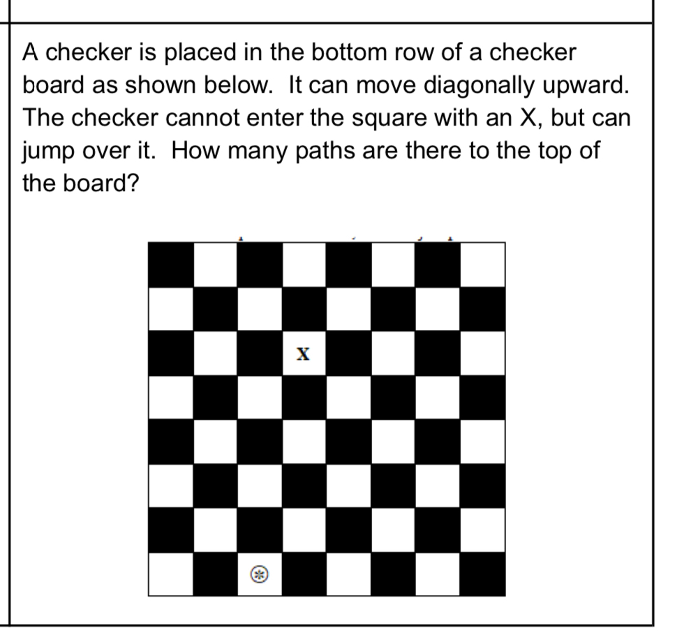 Solved A checker is placed in the bottom row of a checker | Chegg.com