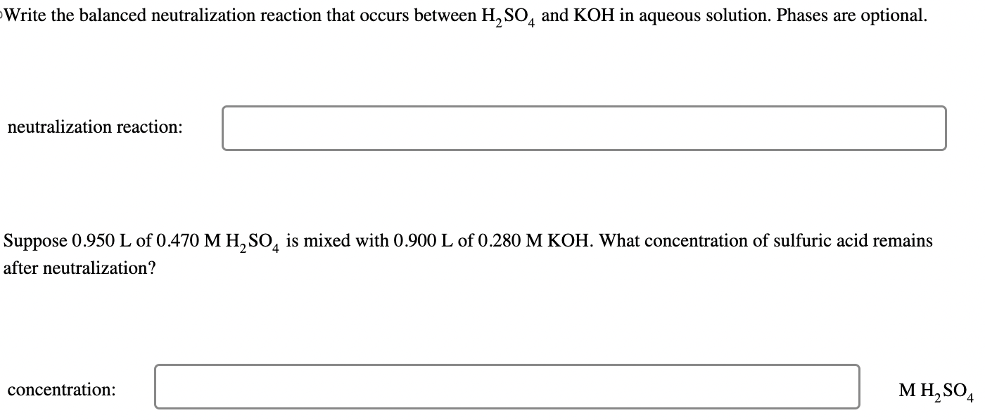Solved Write the balanced neutralization reaction that | Chegg.com