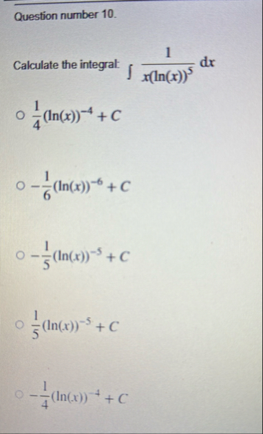 Solved Question number 10.Calculate the integral: | Chegg.com