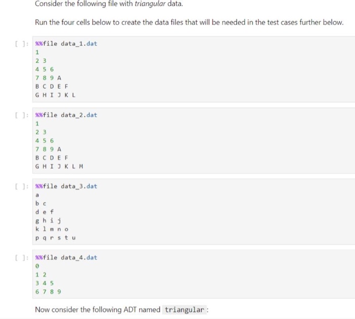Consider the following file with triangular data Run | Chegg.com