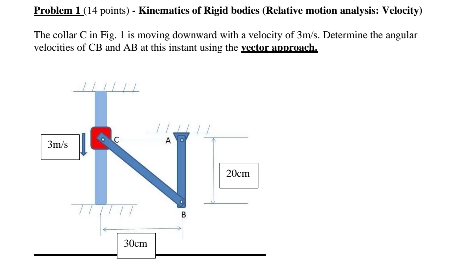 Solved Problem 1 (14 ﻿points) - ﻿Kinematics of Rigid bodies | Chegg.com