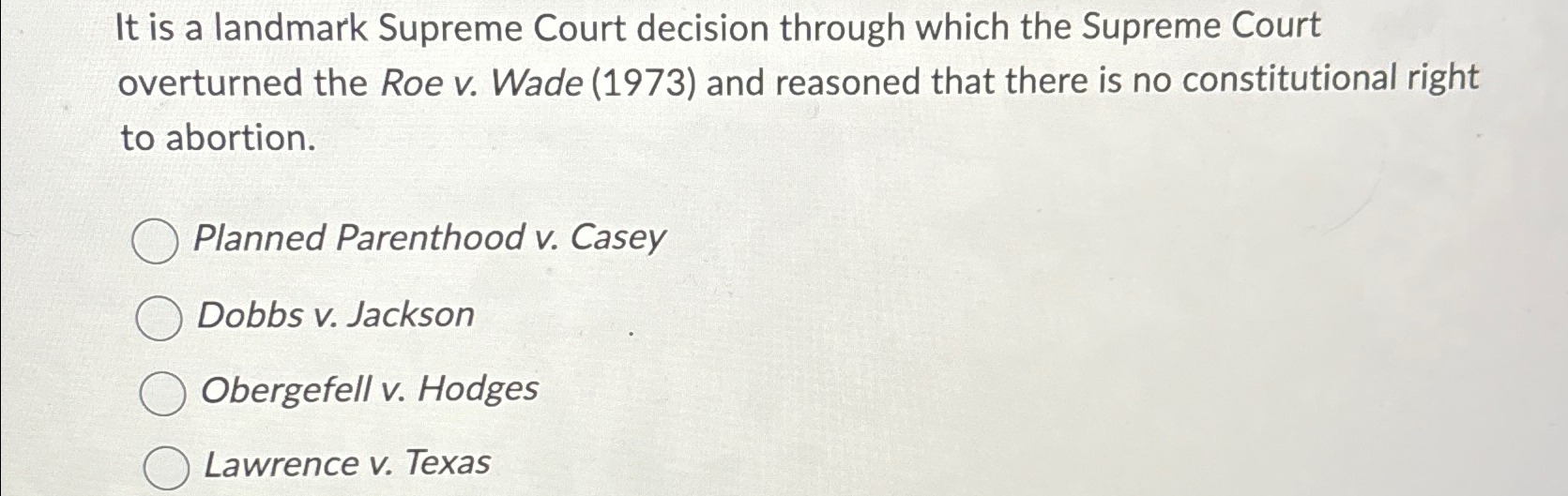 Solved It is a landmark Supreme Court decision through which | Chegg.com